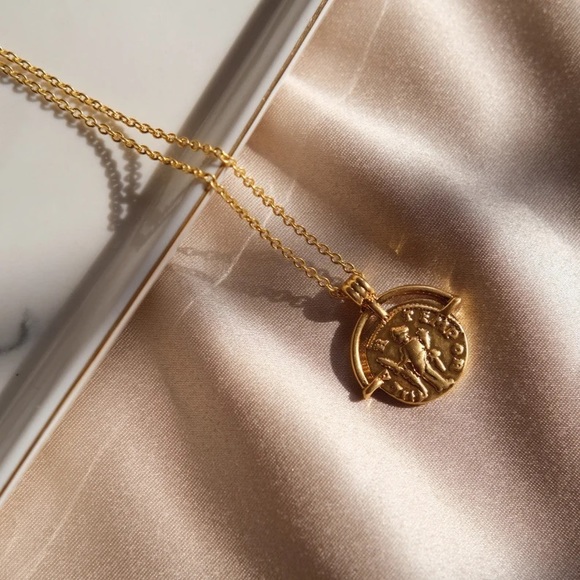 Jewelry | Sale18k Gold Plated Roman Arc Coin Necklace | Poshmark